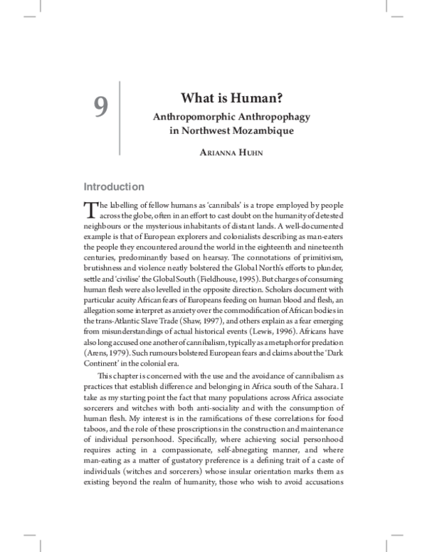 (PDF) What Is Human: Anthropomorphic Anthropophagy in Northwest ...