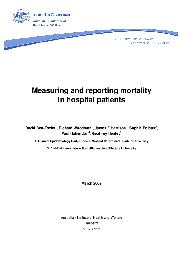 (PDF) Measuring and reporting mortality in hospital patients