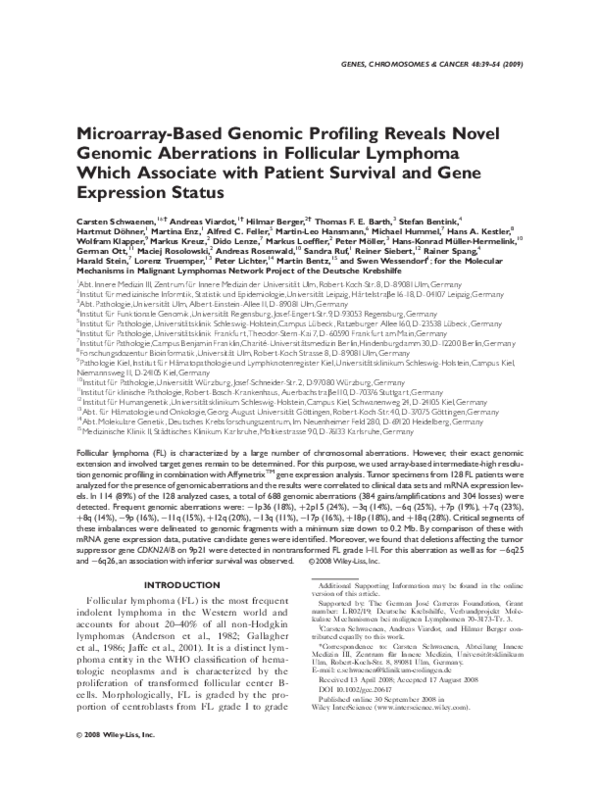 (PDF) Microarray-based genomic profiling reveals novel genomic ...