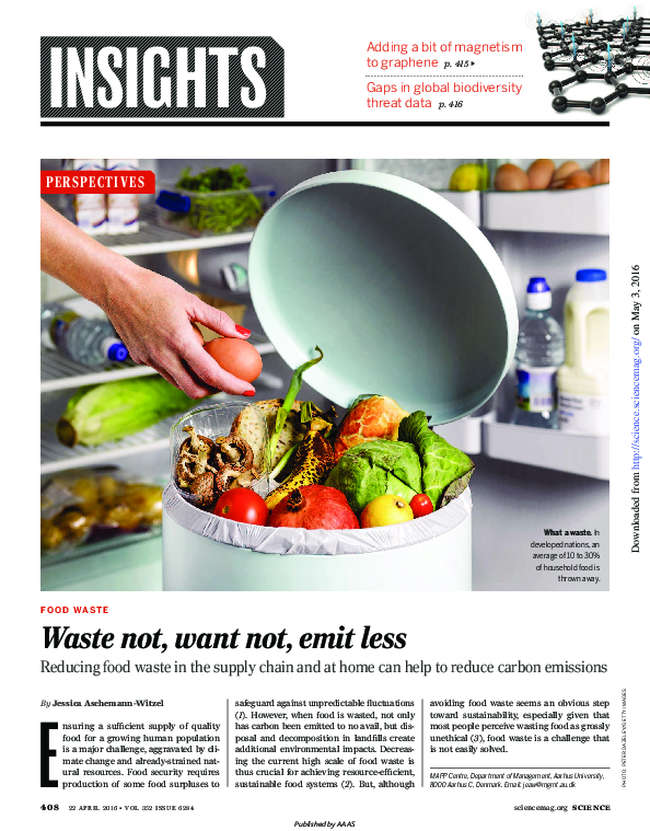 (PDF) Waste not, want not, emit less