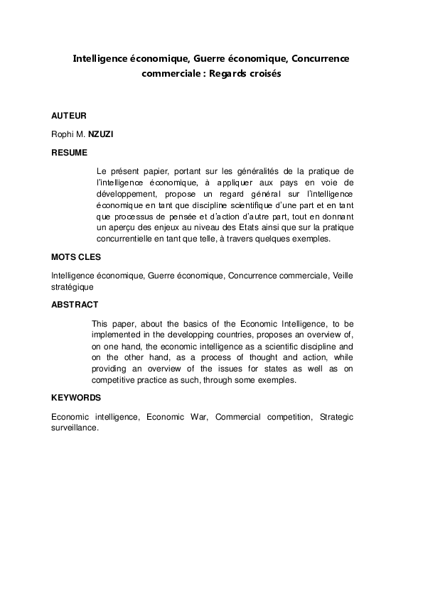 exemple d intelligence économique