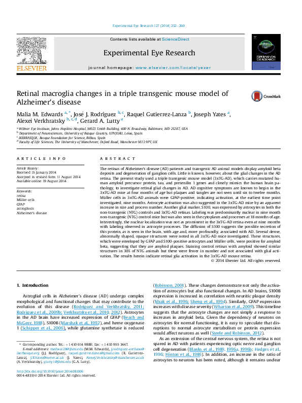 (PDF) Retinal macroglia changes in a triple transgenic mouse model of ...