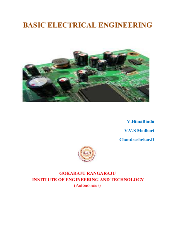 (PDF) BASIC ELECTRICAL ENGINEERING