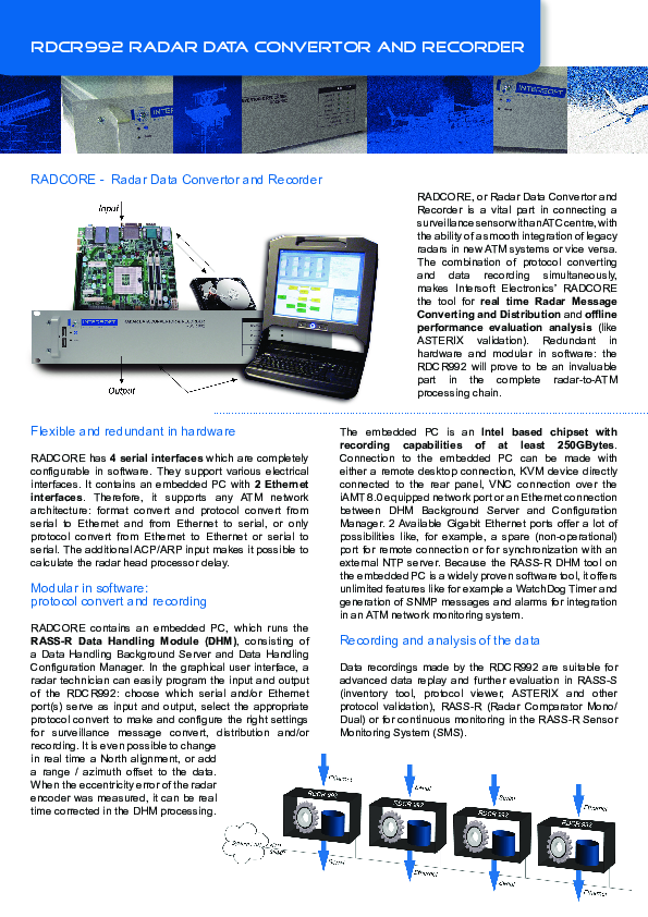 (PDF) rdcr992 RADAR DATA CONVERTOR AND RECORDER RADCORE -Radar Data Convertor and Recorder