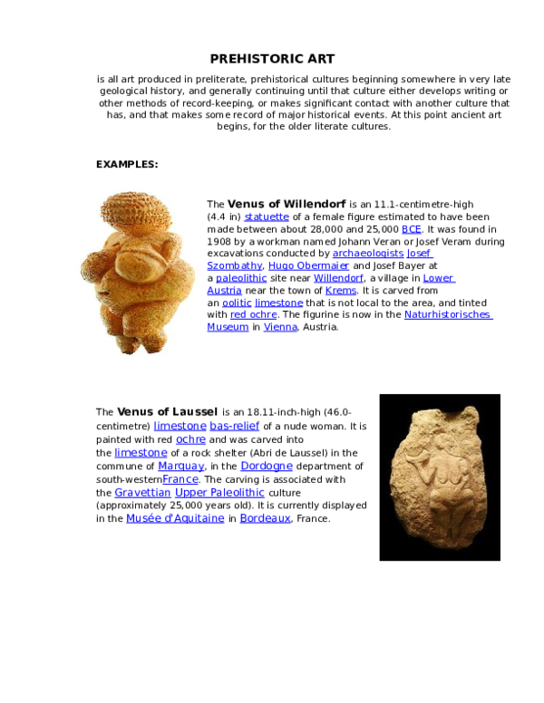 (DOC) PREHISTORIC ART