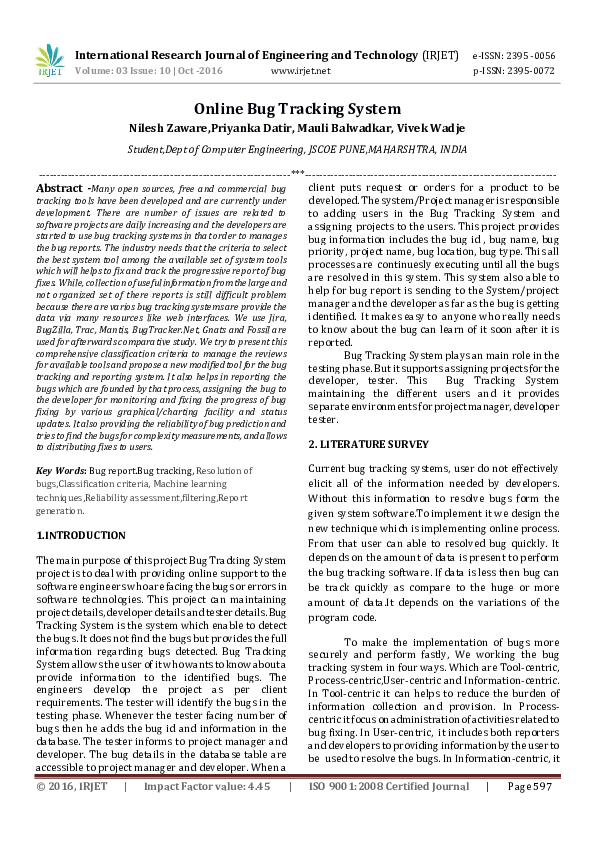 pdf-irjet-online-bug-tracking-system-irjet-journal-academia-edu