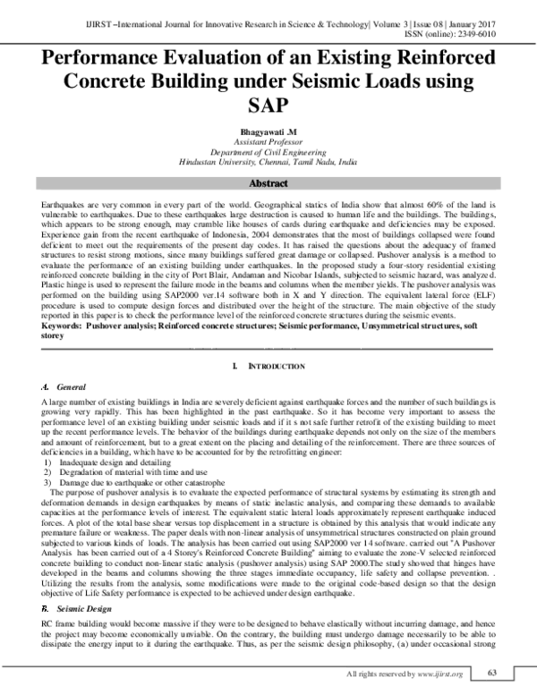 Pdf Performance Evaluation Of An Existing Reinforced Concrete