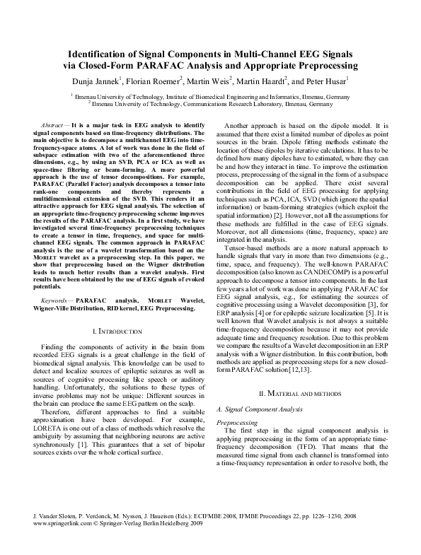 (PDF) Identification of Signal Components in Multi-Channel EEG Signals via Closed-Form PARAFAC ...