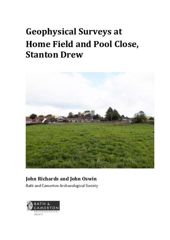 (PDF) Stanton Drew: Geophysical Surveys at Home Field and Pool Close.