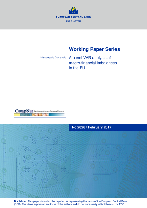 (PDF) A panel VAR analysis of macro-financial imbalances in the EU