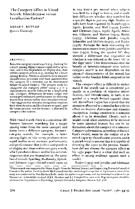 (PDF) The Category Effect in Visual Search: Identification versus ...