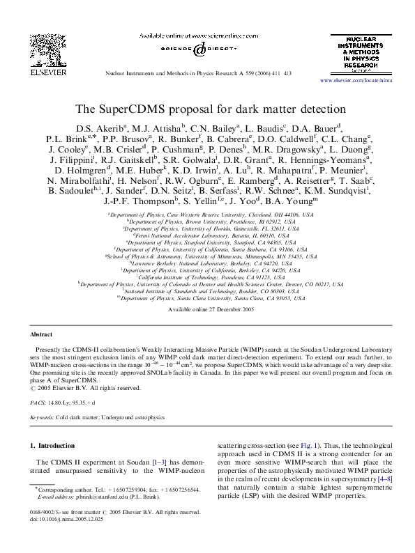 (PDF) The SuperCDMS proposal for dark matter detection