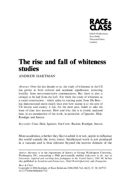 (PDF) The rise and fall of whiteness The rise and fall of whiteness ...