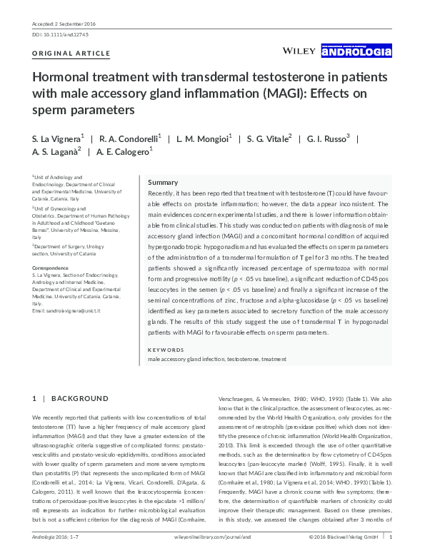 (PDF) Hormonal treatment with transdermal testosterone in patients with ...