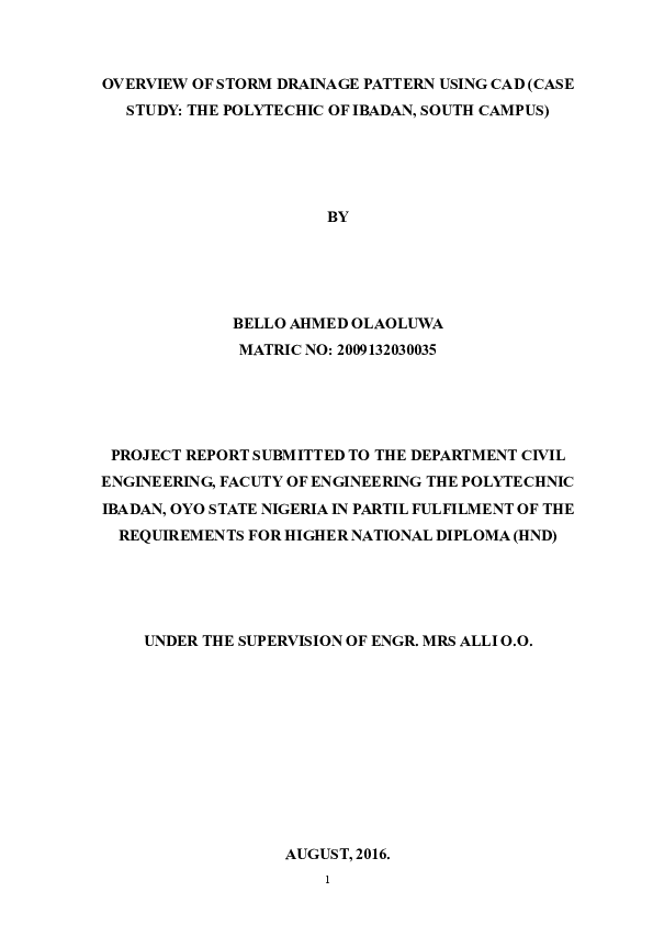 (DOC) OVERVIEW OF STORM DRAINAGE PATTERN USING CAD (CASE STUDY: THE ...