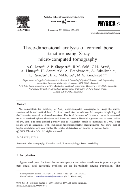 (PDF) Three-dimensional analysis of cortical bone structure using X-ray ...