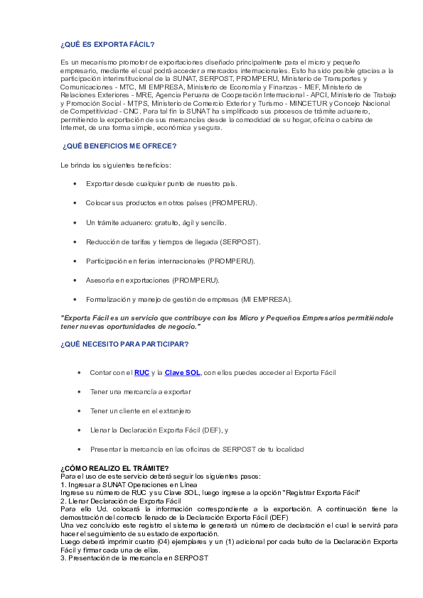 (DOC) QUÉ ES EXPORTA FÁCIL