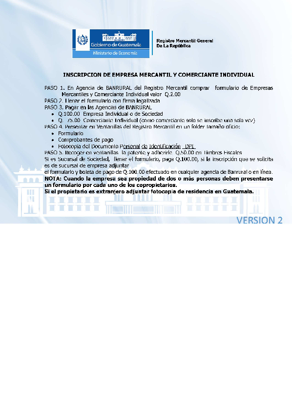 (PDF) INSCRIPCION DE EMPRESA MERCANTIL Y COMERCIANTE INDIVIDUAL | Edwin Contreras - Academia.edu