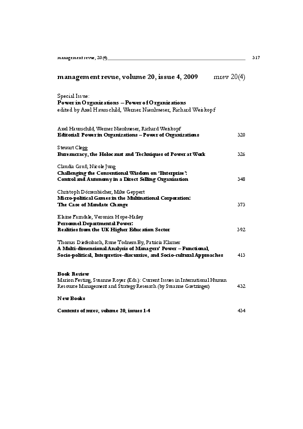 (PDF) A multi-dimensional analysis of managers' power - functional ...