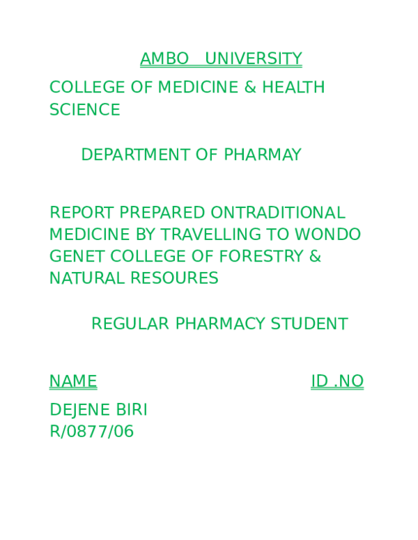 (DOC) AMBO UNIVERSITY