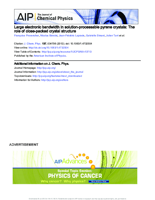 (PDF) Large electronic bandwidth in solution-processable pyrene ...