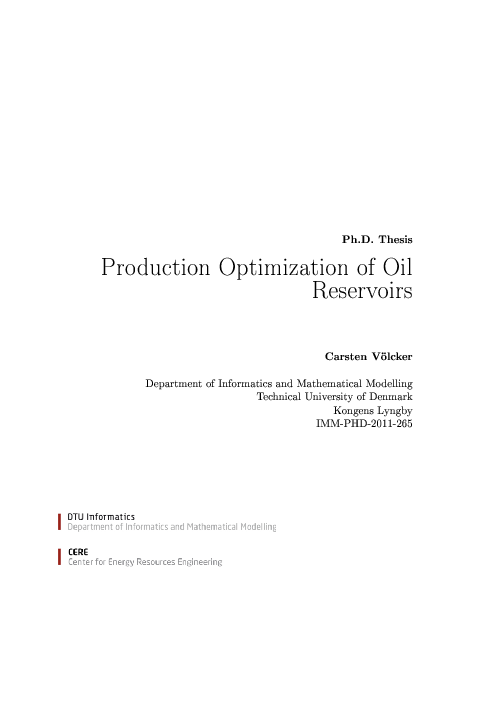 (PDF) Production Optimization of Oil Reservoirs