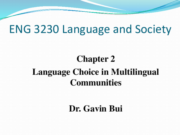 (PDF) ENG 3230 Language and Society Chapter 2 Language Choice in ...