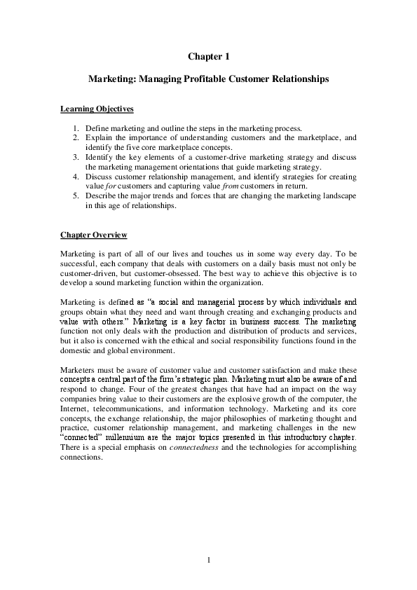 (PDF) Marketing: Managing Profitable Customer Relationships Learning ...