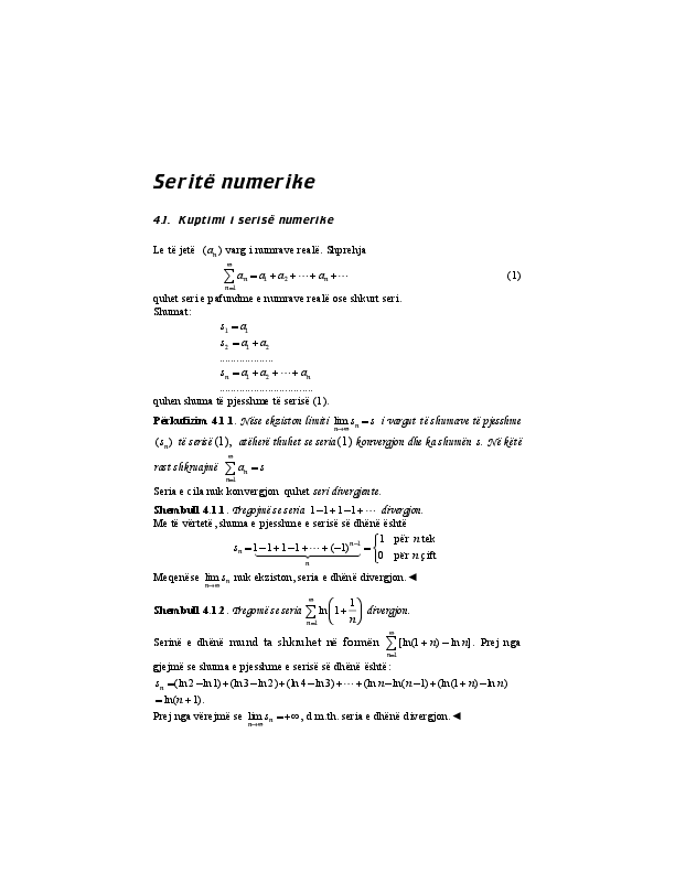 (PDF) Seritë numerike 4.1. Kuptimi i serisë numerike