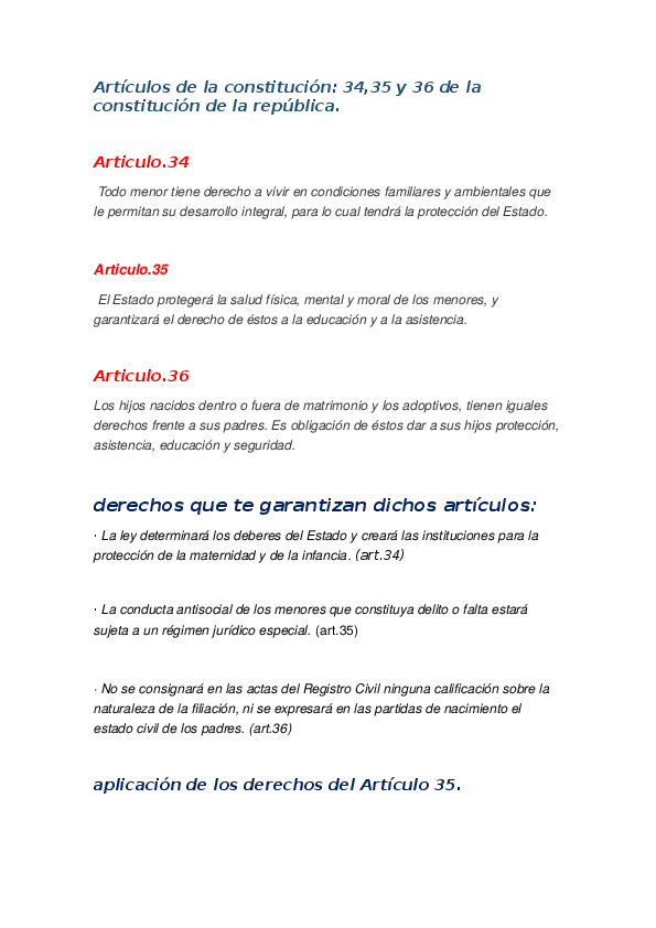 (DOC) Artículos de la constitución: 34,35 y 36 de la constitución de la ...