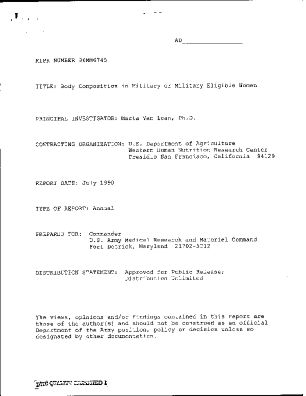 (PDF) Body Composition in Military or Military Eligible Women