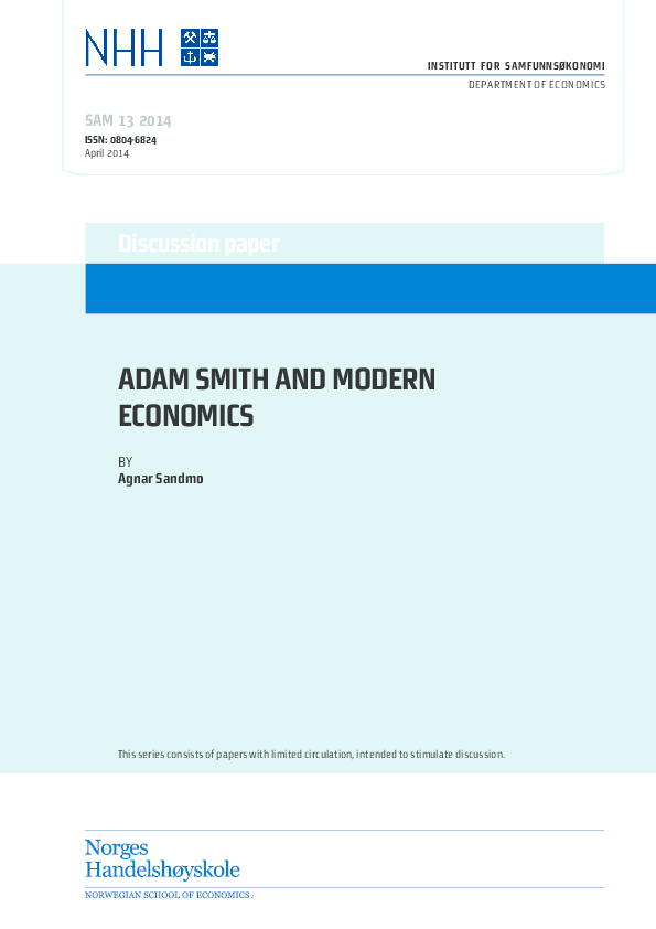 (PDF) ADAM SMITH AND MODERN ECONOMICS