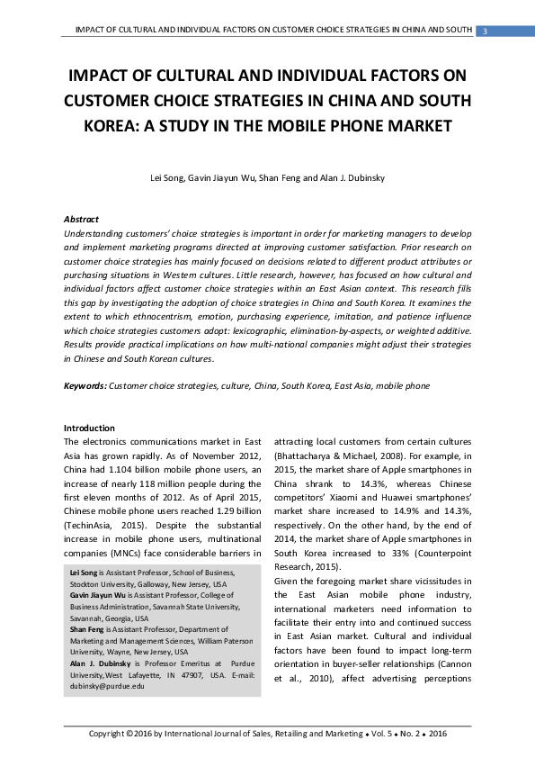 (PDF) The Impacts of Culture on Vietnamese Consumer Behavior Towards ...