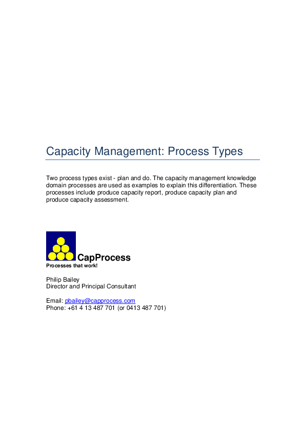 (PDF) Capacity Management: Process Types CapProcess Processes that work