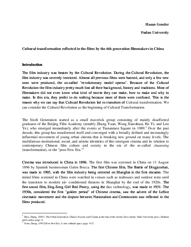 (PDF) Cultural transformation reflected in the films by the 6th ...