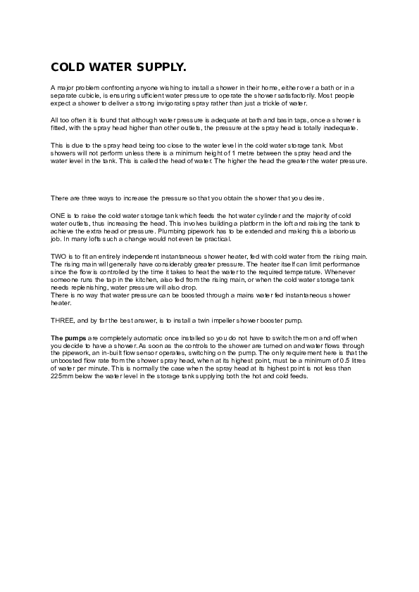 (DOC) COLD WATER SUPPLY
