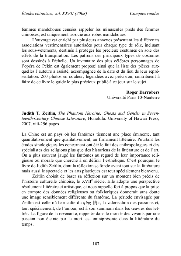 (PDF) Judith Zeitlin, « The Phantom Heroine: Ghosts and Gender in ...