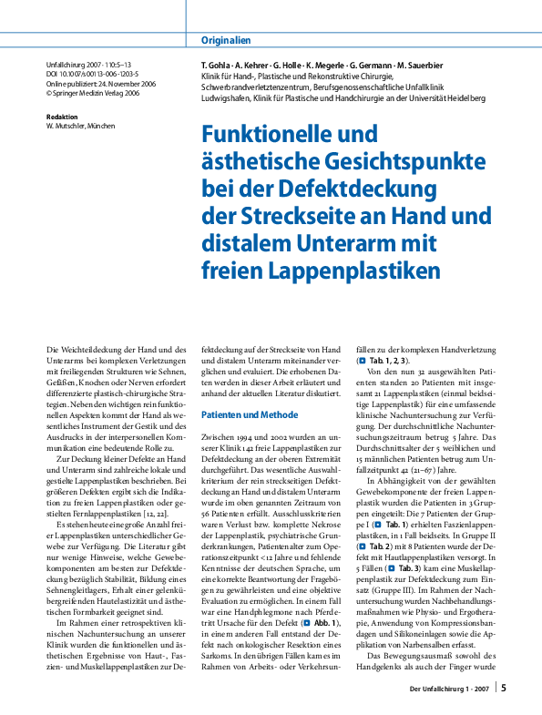 (PDF) Funktionelle und ästhetische Gesichtspunkte bei der Defektdeckung ...