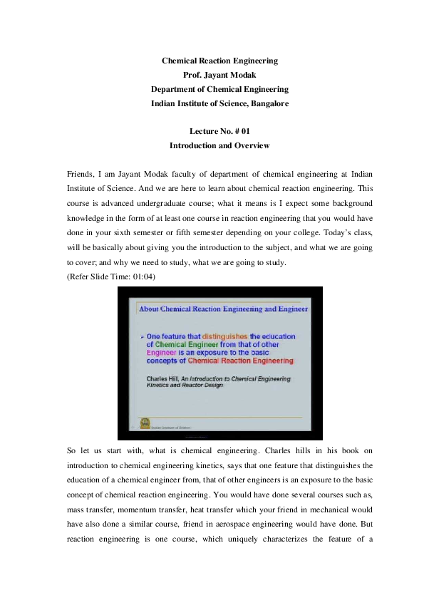 (PDF) Chemical Reaction Engineering