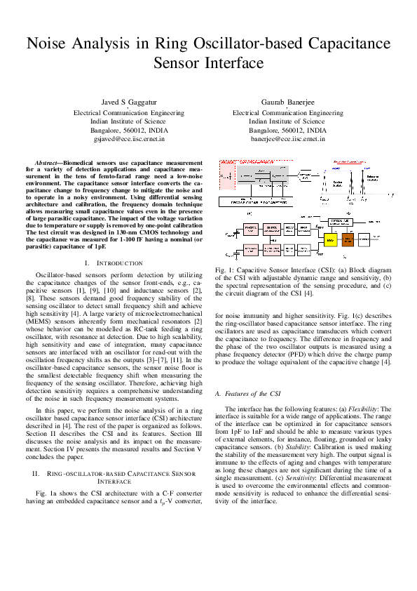 (PDF) Noise Analysis in Ring Oscillator-based Capacitance Sensor Interface