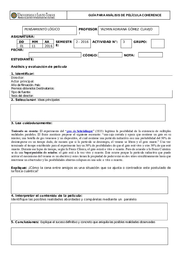 (DOC) GUIA PARA ANALISIS DE PELICULA COHERENCE