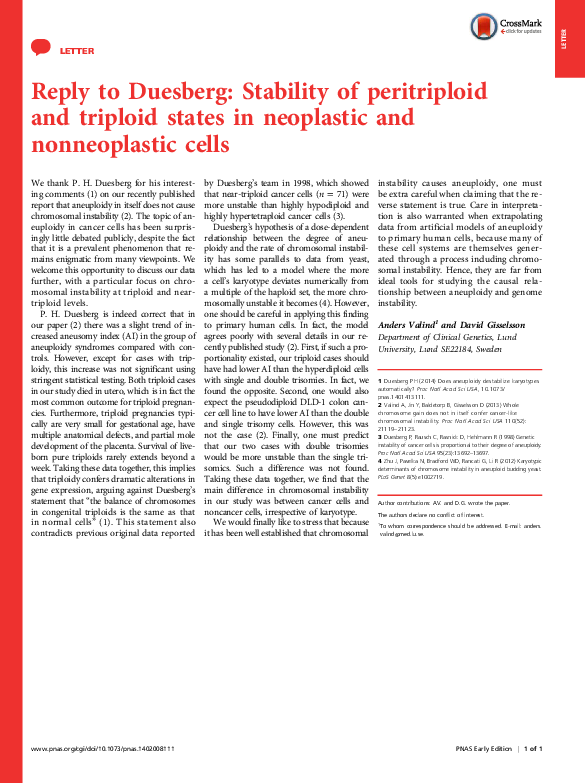 (PDF) 2014, PNAS, Valind-letter to PD.pdf | Peter Duesberg - Academia.edu