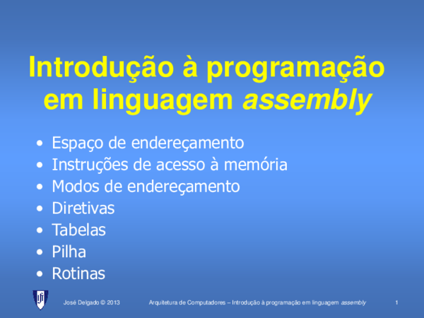 (PDF) Introdução à programação em linguagem assembly