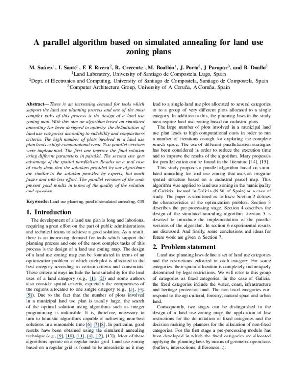 Pdf Parallel Simulated Annealing For Land Zoning