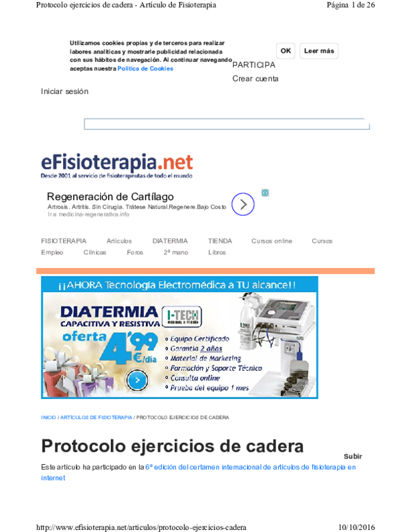 (PDF) INICIO / ARTÍCULOS DE FISIOTERAPIA / PROTOCOLO EJERCICIOS DE CADERA