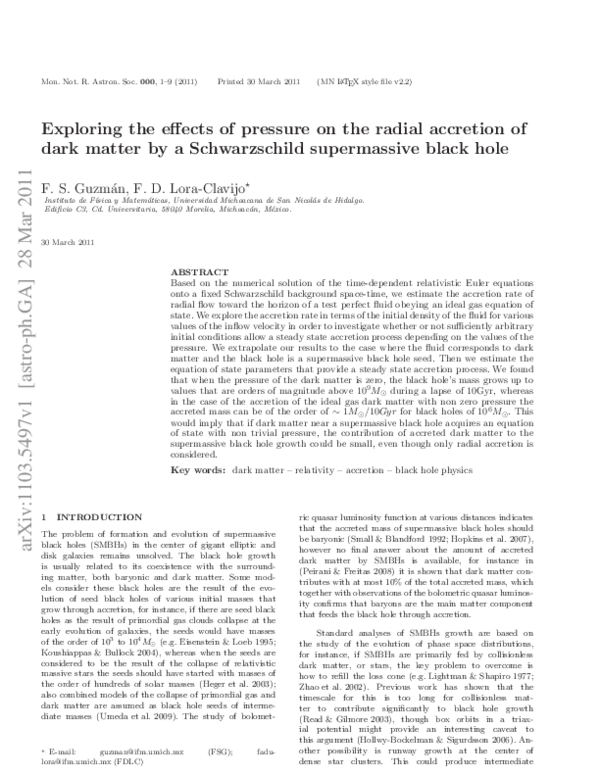 (PDF) Exploring the effects of pressure on the radial accretion of dark ...