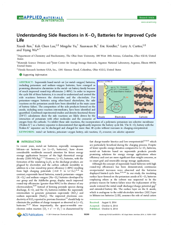 (PDF) Understanding Side Reactions in K−O 2 Batteries for Improved ...
