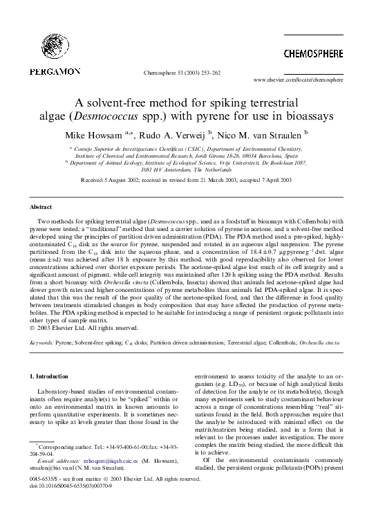 (PDF) A solvent-free method for spiking terrestrial algae (Desmococcus ...