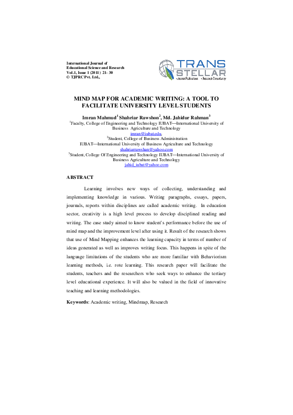 (PDF) Mind Map for Academic Writing: A Tool to Facilitate University ...