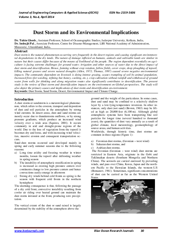 (PDF) Dust Storm and its Environmental Implications